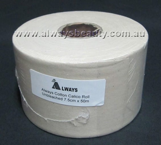 15453 Unbleached Calico Roll 75MM x 50M - Always Nail & Beauty Supply