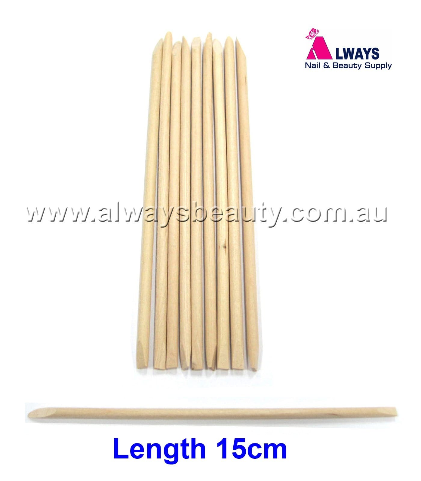 3002 10Pc Manicure Wood Stick 15cm - Always Nail & Beauty Supply